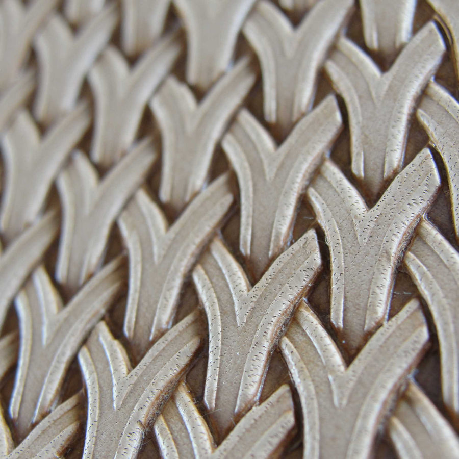 Long Tri-Weave Geometric Basket Stamp, Stainless | Pro Leather Carvers