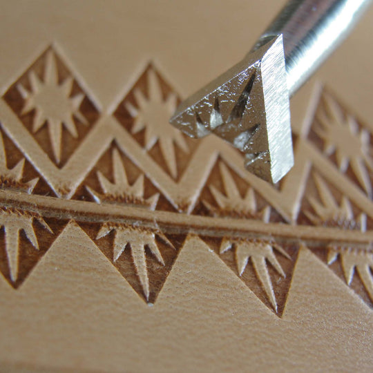 Sunflare Triangle Border Leather Stamping Tool | Pro Leather Carvers