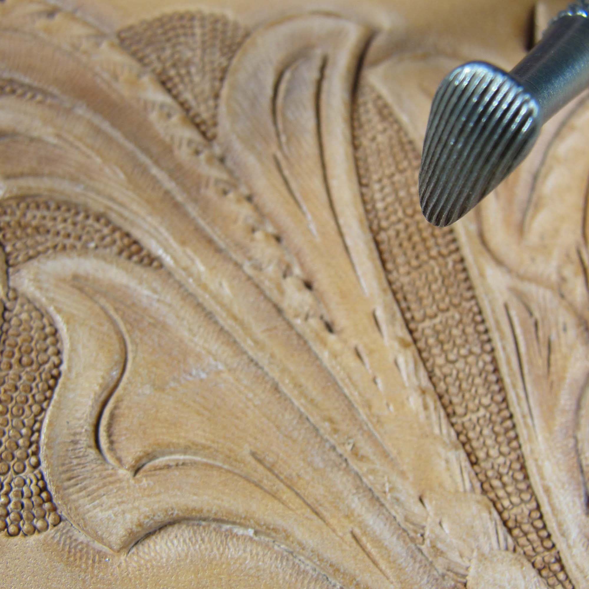 Vintage Leather Tool - Lined Pear Shader Stamp | Pro Leather Carvers