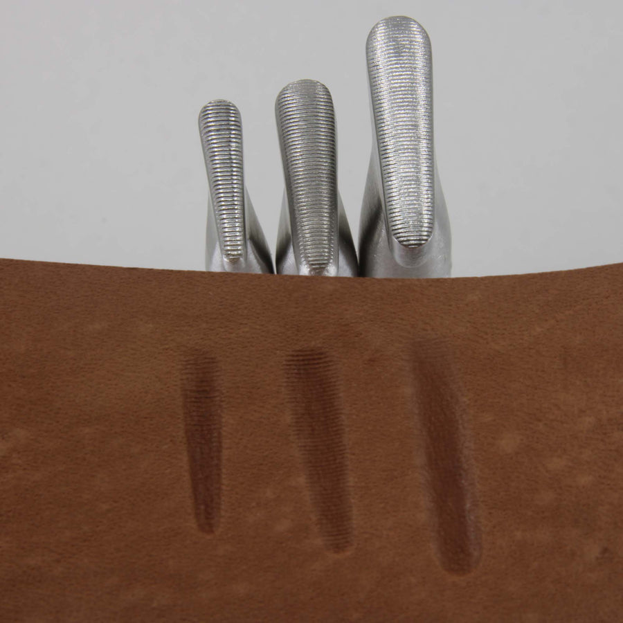 3-Piece Horizontal Thumb Print Stamp Set - Pro Leather Carvers