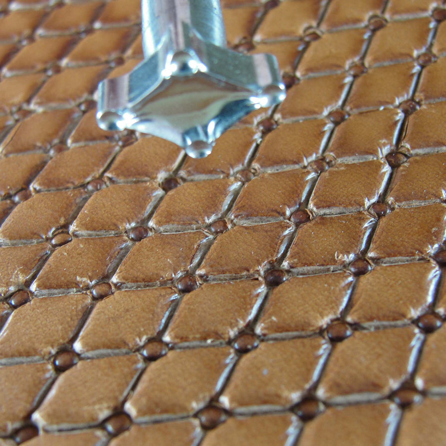 Small Quilted Geometric Pattern Stamp, Stainless | Pro Leather Carvers