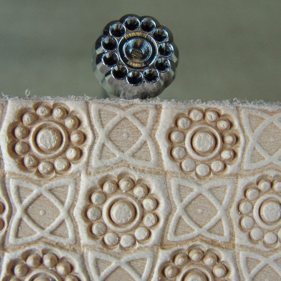 G602 11-Seed Flower Center Geom Leather Stamp | Pro Leather Carves ...